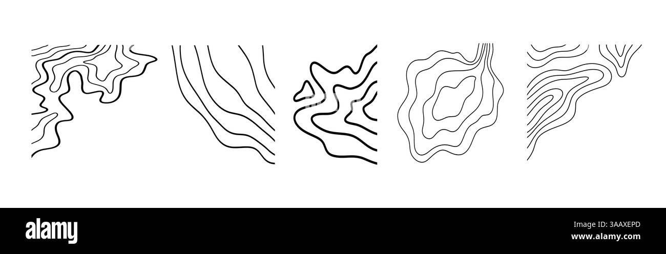Topography map shapes abstract wavy lines set Stock Vector Image & Art ...