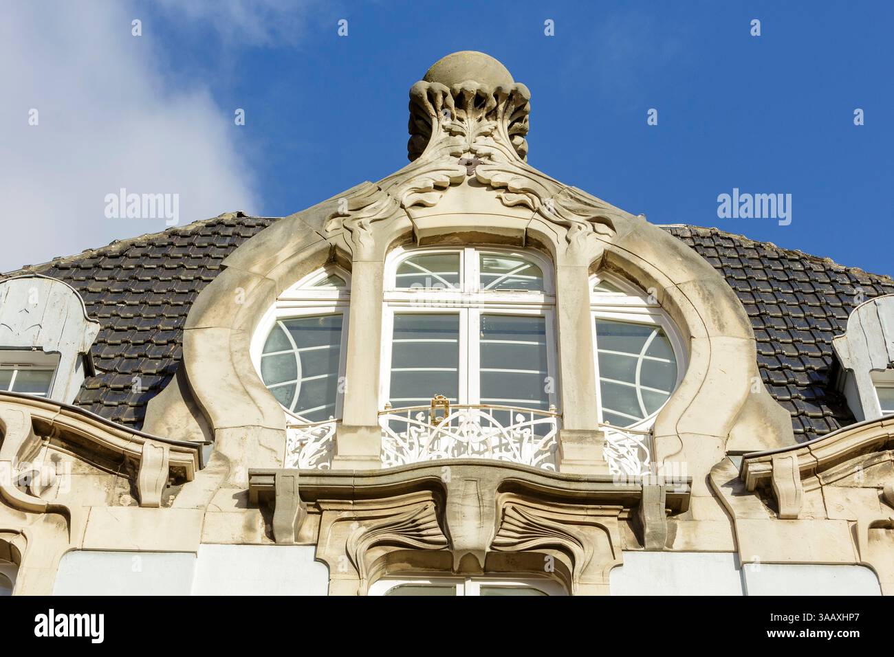 France, Haut Rhin, Guebwiller, facade of the Maison Novak (Novak House ...