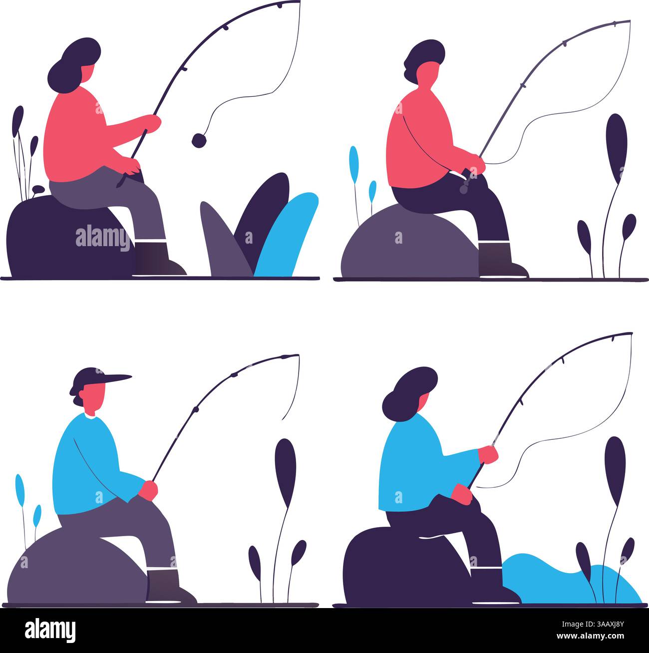 People sitting on water Stock Vector Images - Alamy