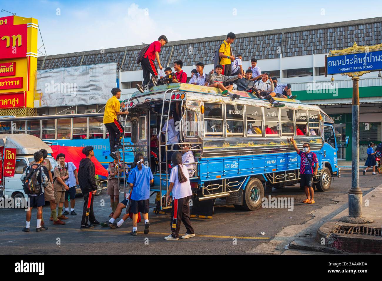 Thailand, Buriram province, Nang Rong, school bus Stock Photo - Alamy