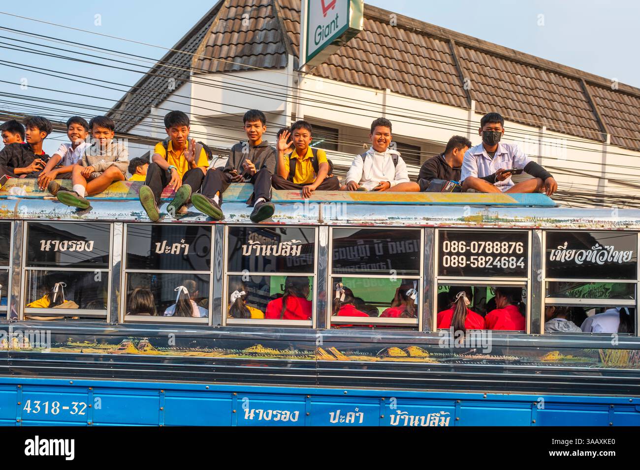 Thailand, Buriram province, Nang Rong, school bus Stock Photo - Alamy