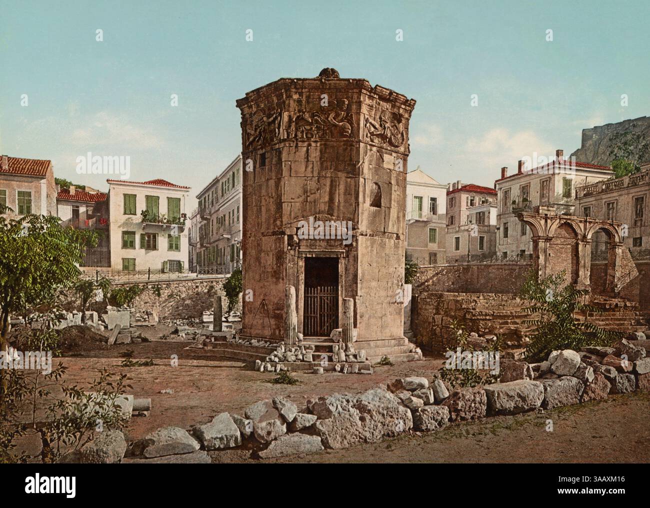 Photochrom print of the Temple of Aeolus, Athens, Greece Stock Photo ...