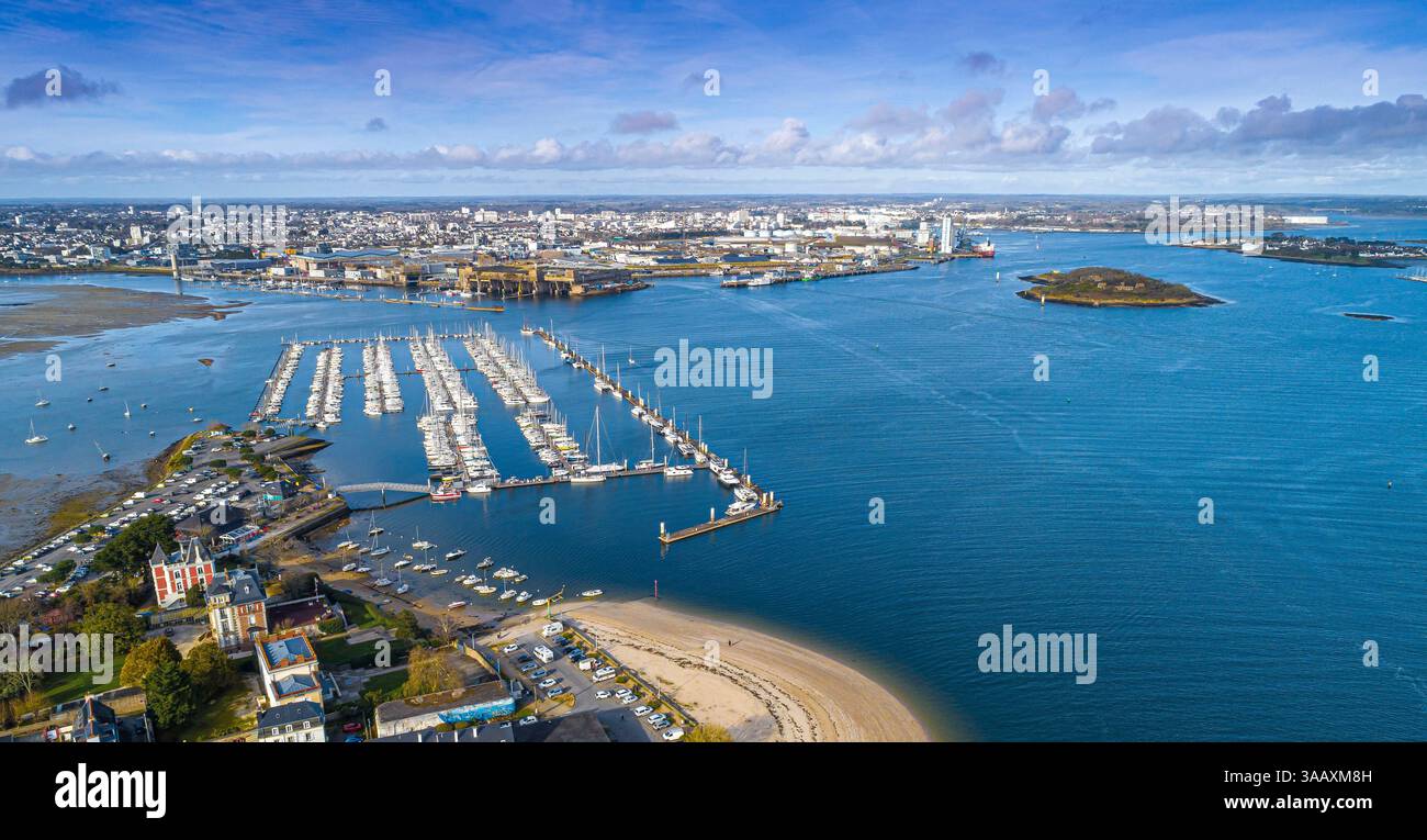 France, Morbihan, Lorient harbor, Larmor Plage, the port of Kernevel ...