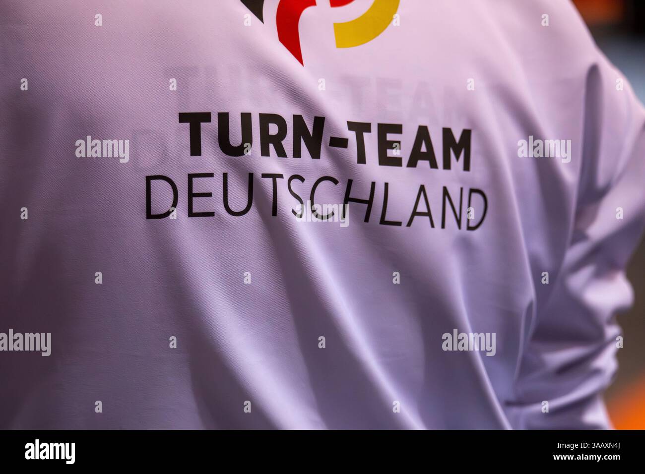 Symbolic image gymnastics Germany: Close-up of the logo and lettering ...