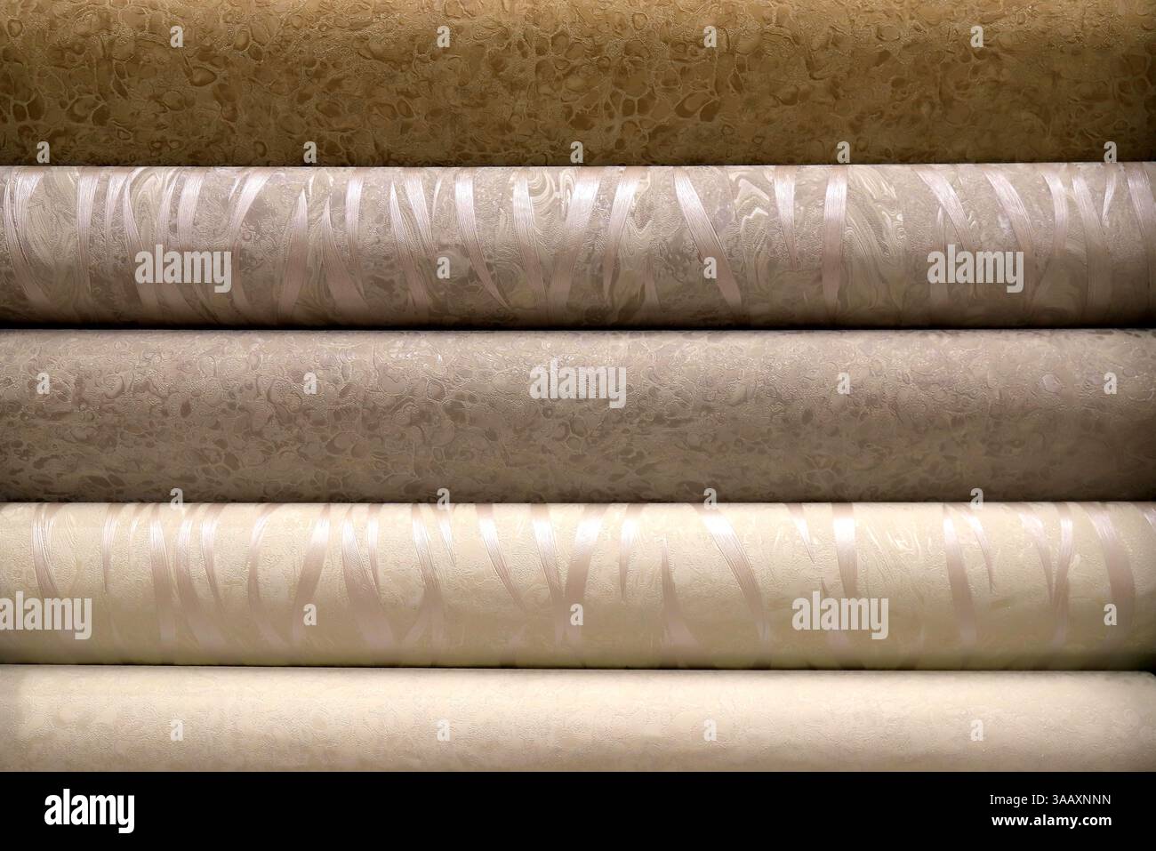 Wallpaper for the wall. Rolled up rolls of expensive, high quality ...