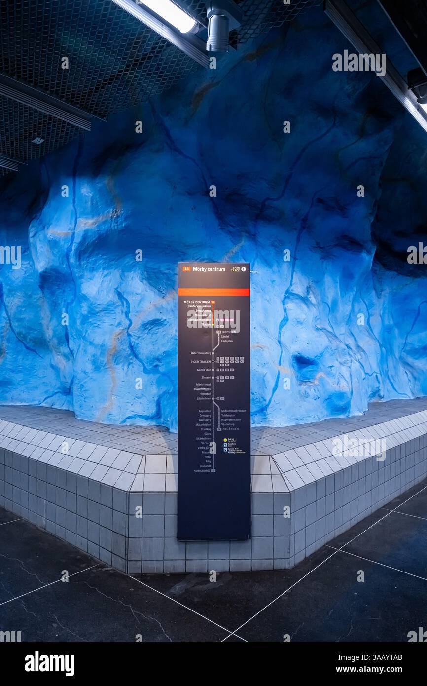 Stadion Stockholm Metro Station, Red Line, Sweden Stock Photo - Alamy