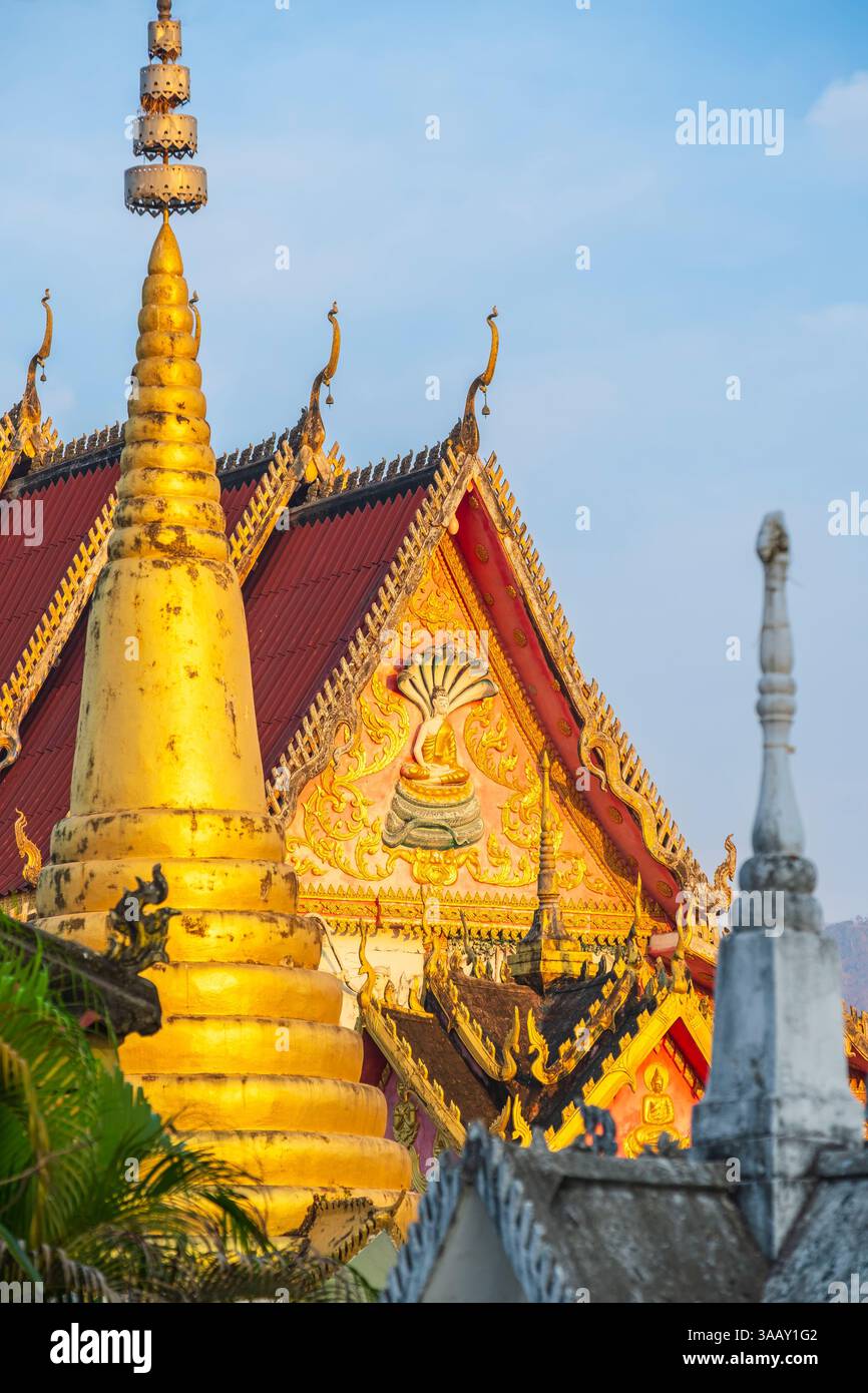 Laos, Champasak province, Champassak village, Vat Amath, Buddhic temple ...