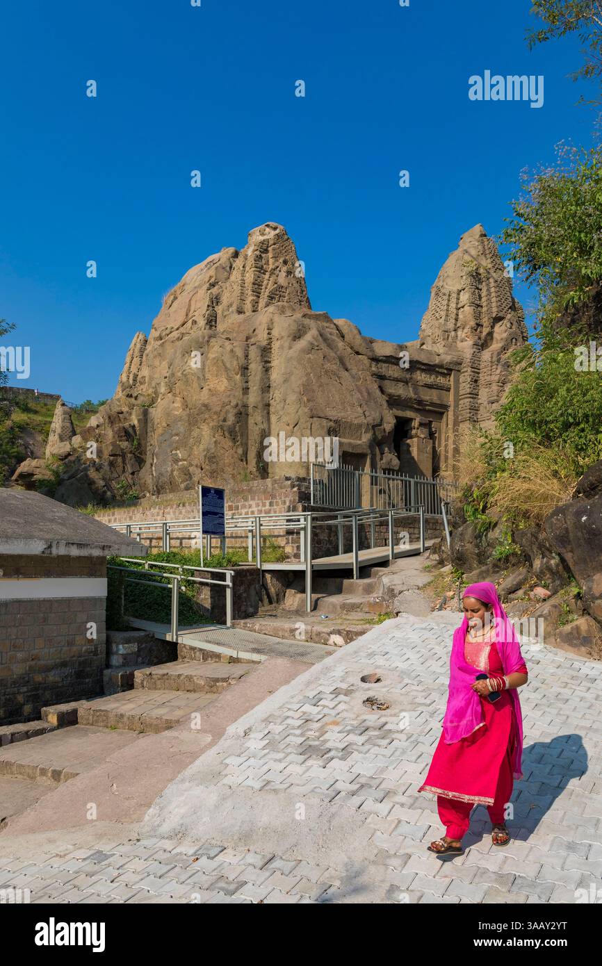 India, Himachal Pradesh, Kangra, Masroor temple or Masroor Rock Cut ...