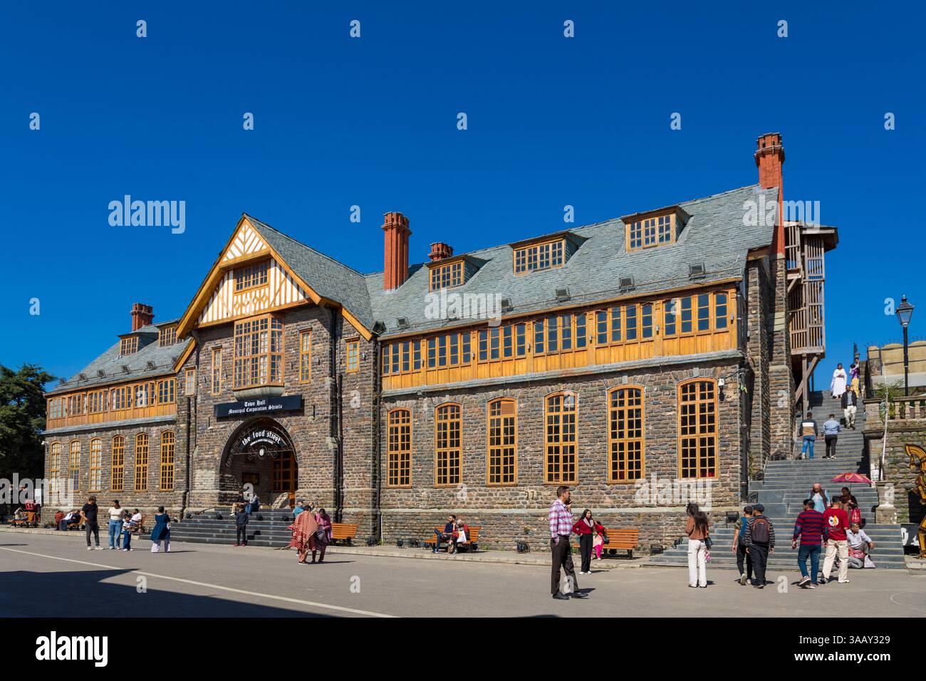 India, Himachal Pradesh, Shimla, Mall Road, Historic Town Hall Stock ...