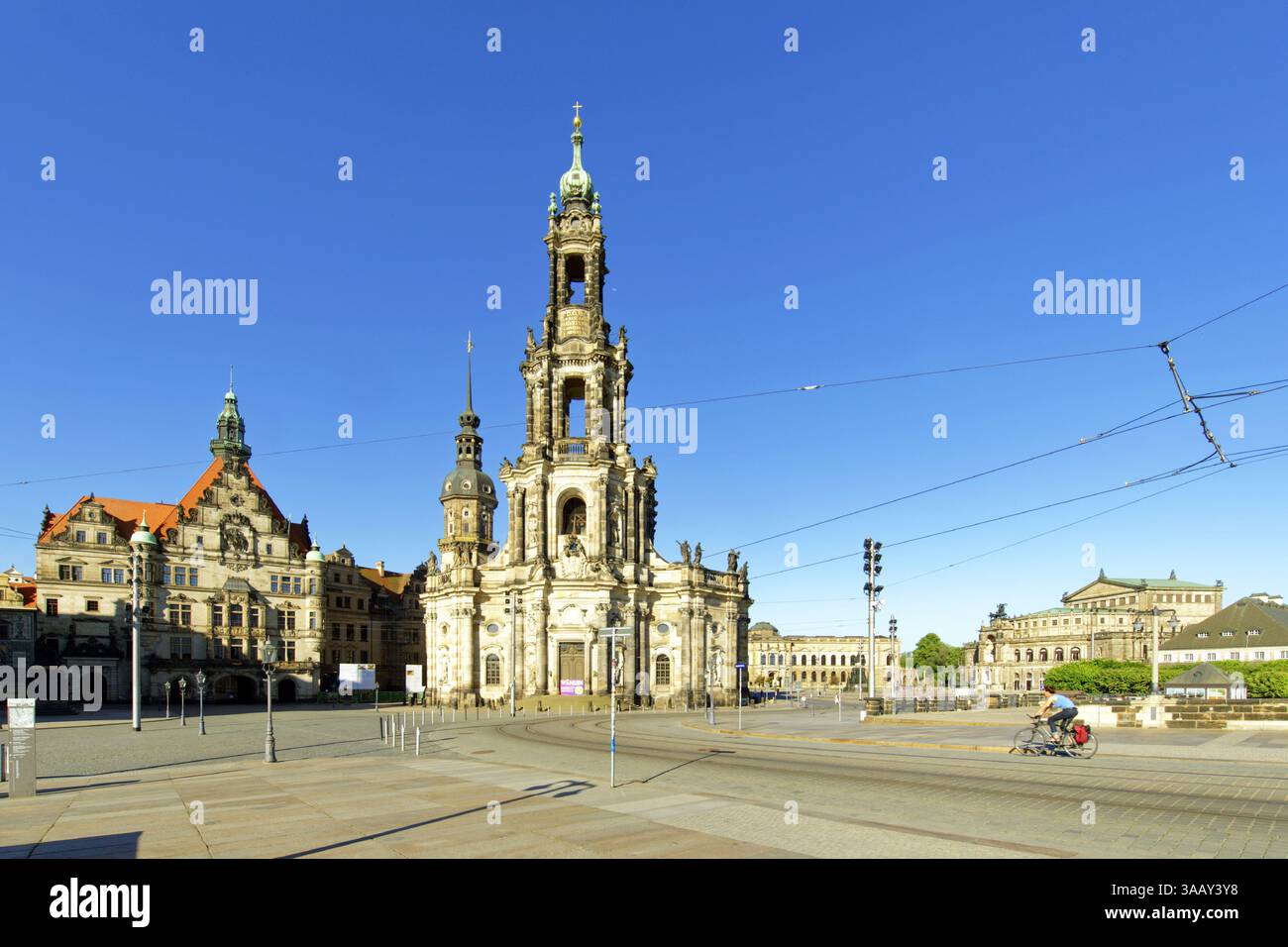 Germany, Saxony State, Dresden, old city (Altstadt), Schlossplatz ...