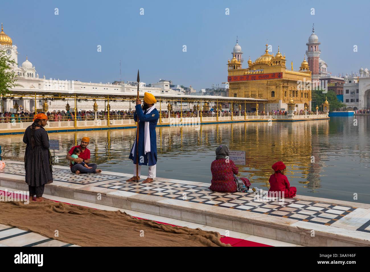 India, Punjab, Amritsar, Golden temple complex, Golden temple ...