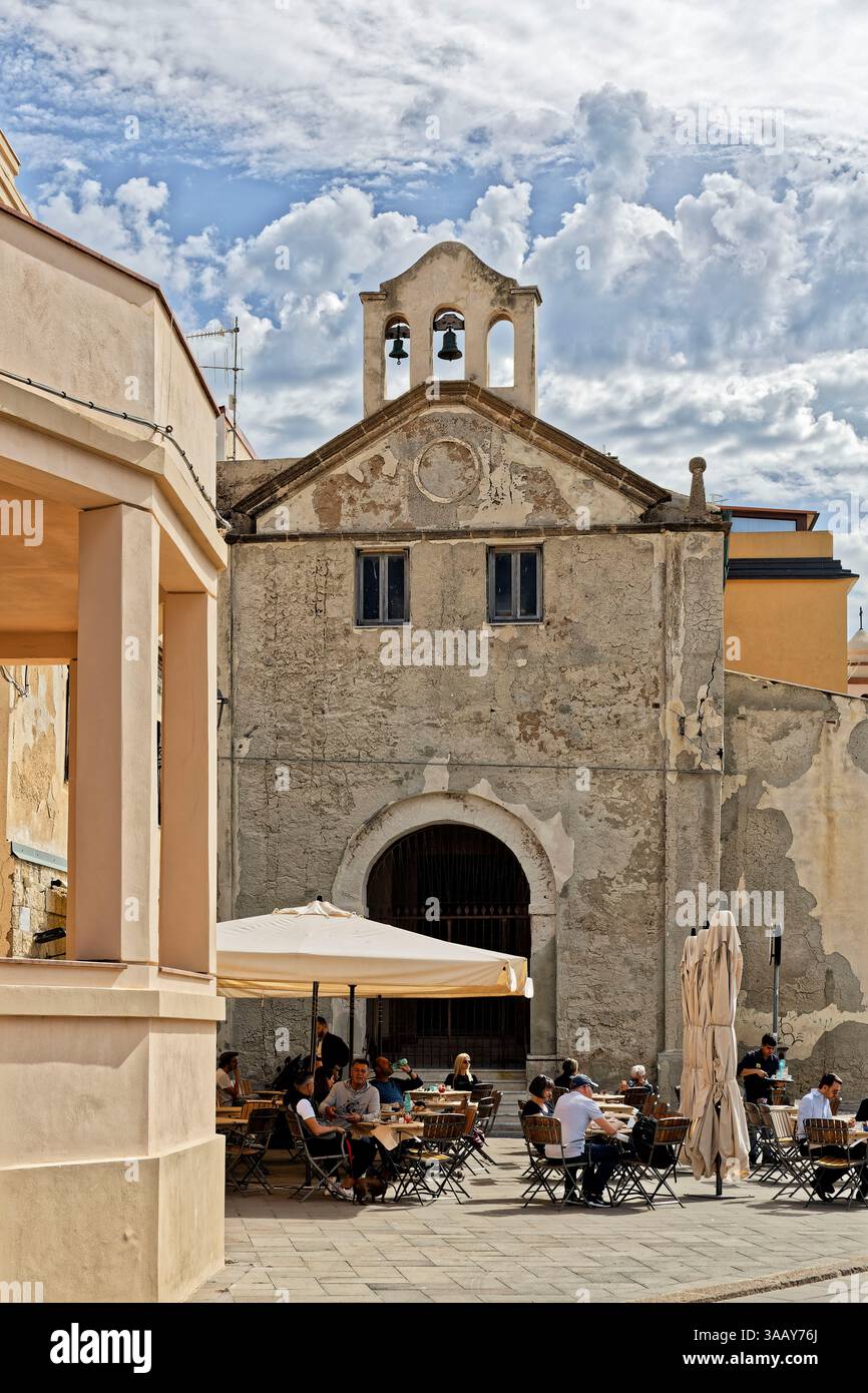 Italy, Sardinia, Sassari province, Alghero, Church of Carmelo ...
