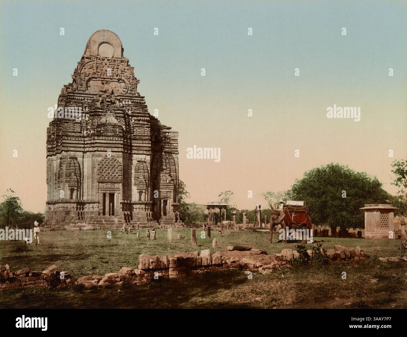 Photochrom print of Teli Ka Mandir temple, Gwalior, Madhya Pradesh, India Stock Photo - Alamy