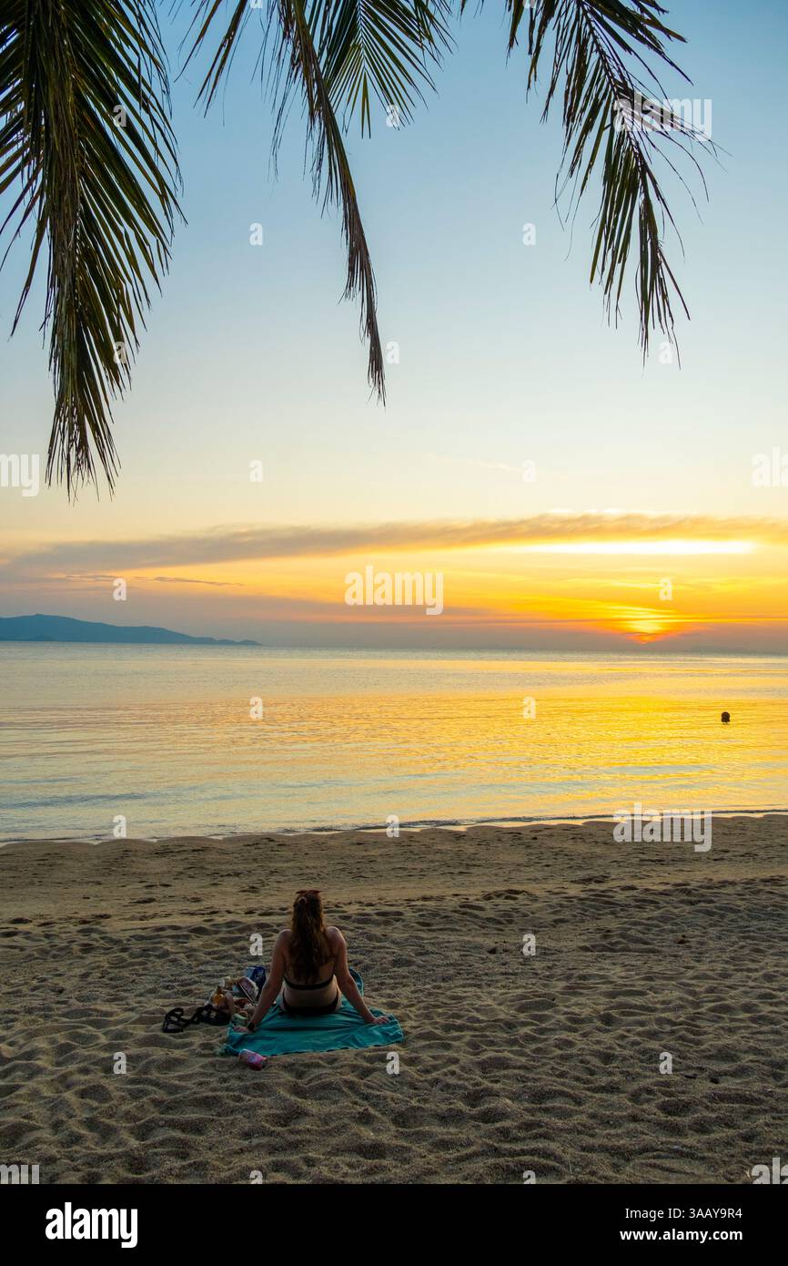 Thailand, Surat Thani province, Koh Pha Ngan island, Haad Rin Nai beach ...