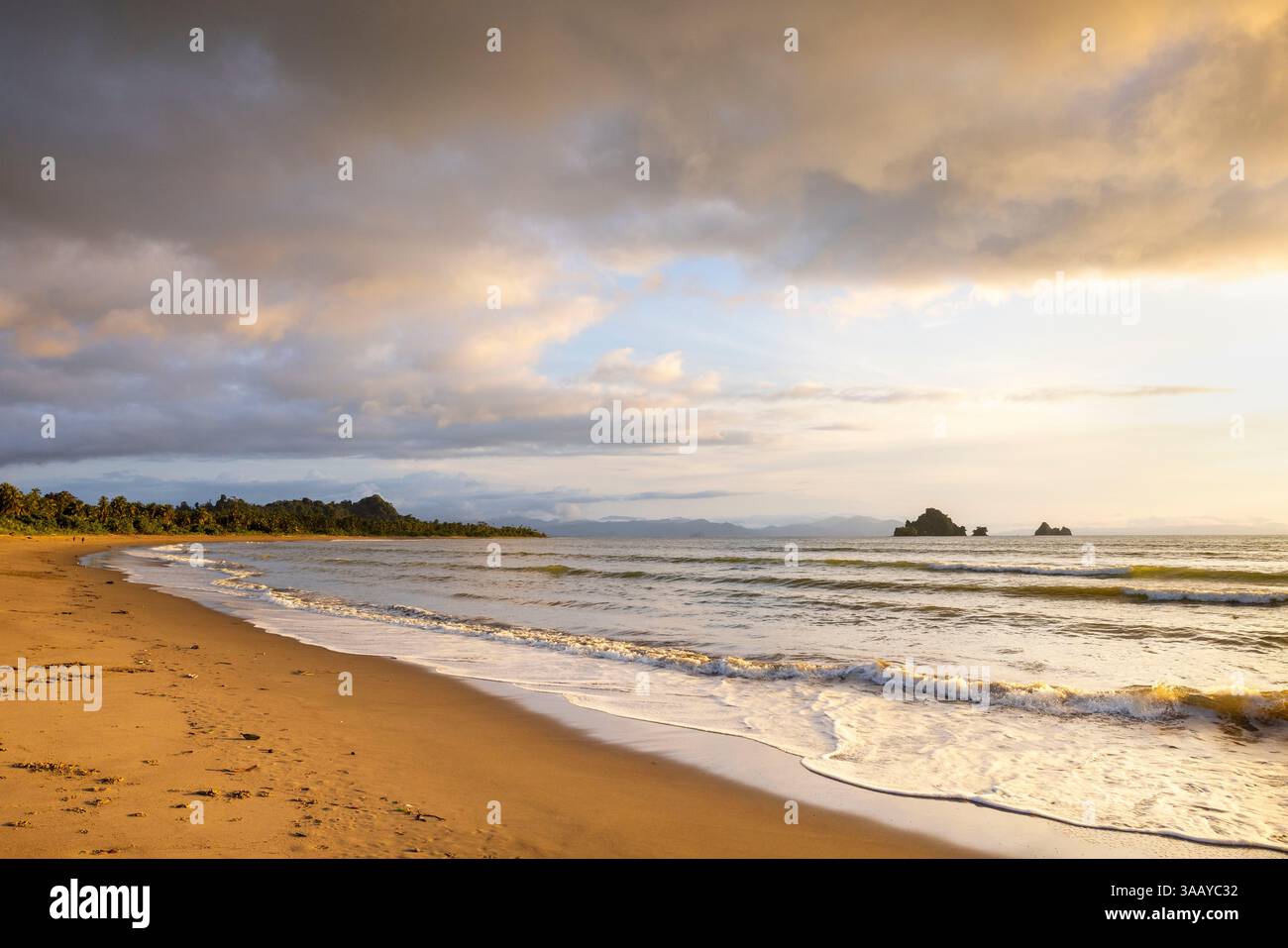 Colombia, Chocó Department, Nuqui, beach of the coastal village of ...