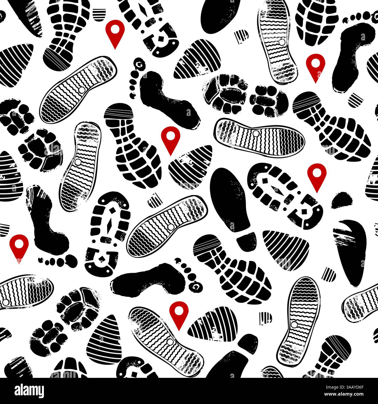 Foot impressions Stock Vector Images - Alamy