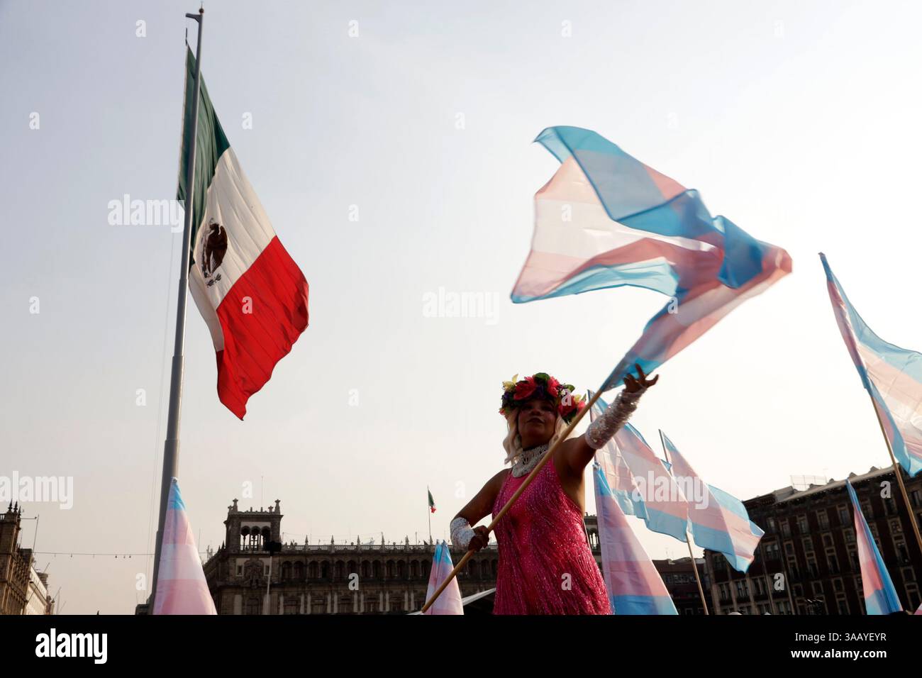 Mexico City, Mexico. 31st Mar, 2025. A member of the transgender ...