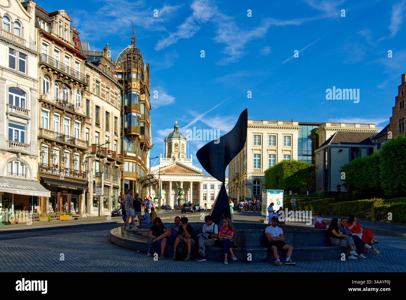 Belgium, Brussels, Mont des Arts, L'Oreille Tourbillonnante sculpture ...