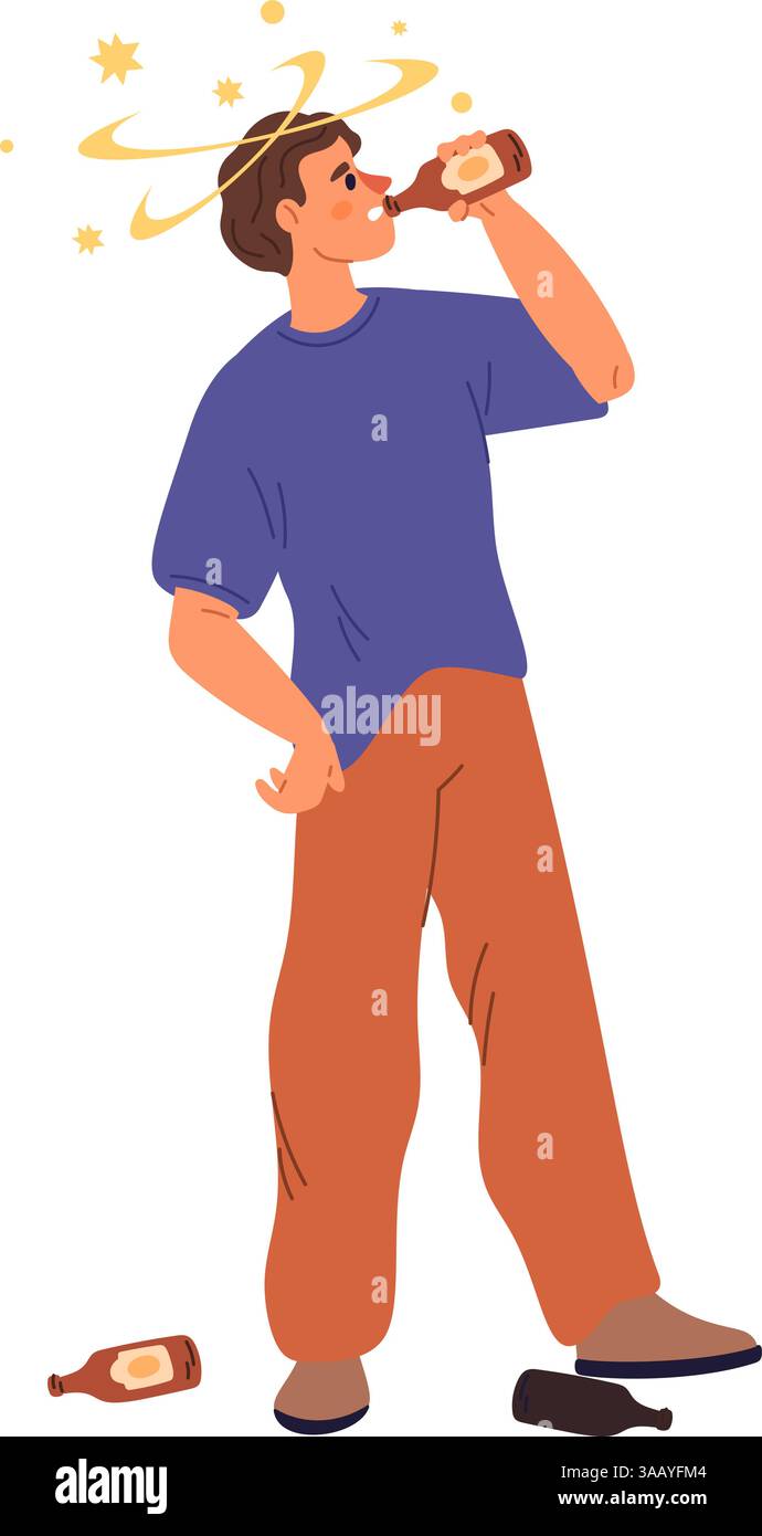 Man confused with drink Stock Vector Images - Alamy