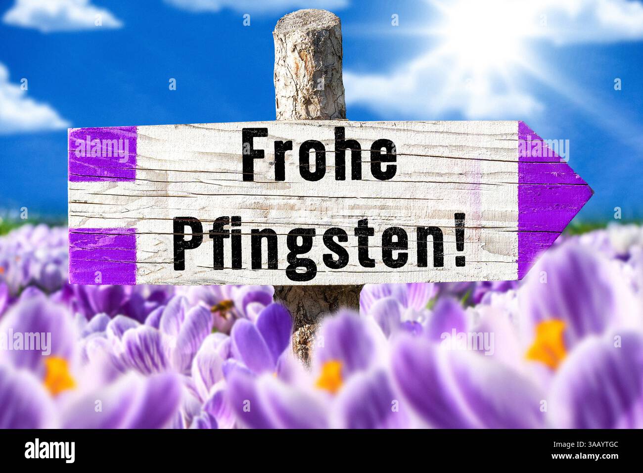 Germany - April 1, 2025: FOTOMONTAGE, Happy Pentecost Greeting for ...