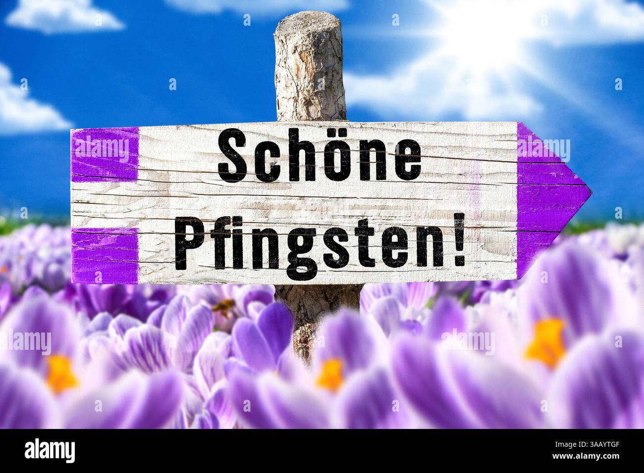 Germany - April 1, 2025: FOTOMONTAGE, Happy Pentecost Greeting for ...