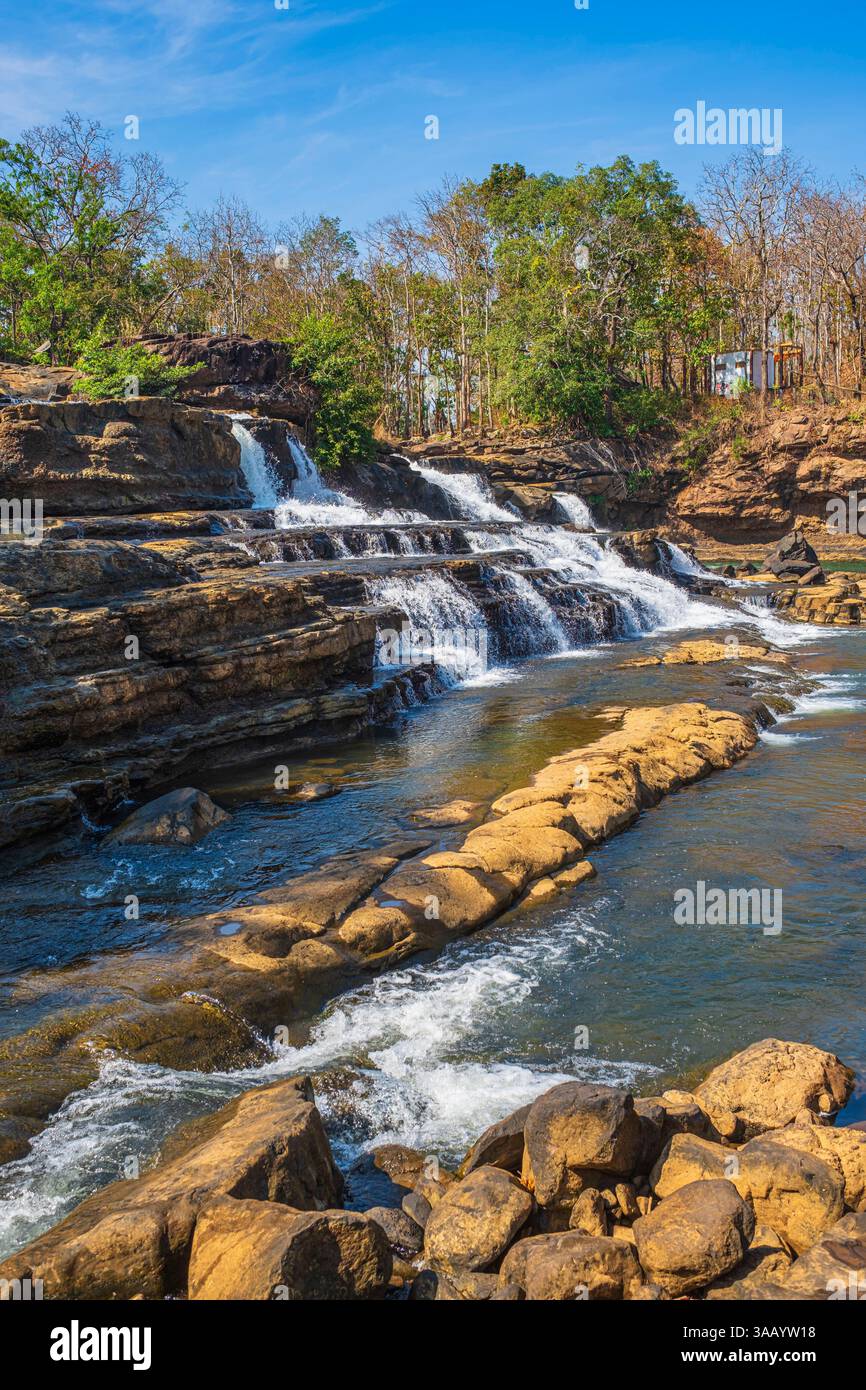 Laos, Salavan province, Bolaven Plateau, Tad Hang waterfall Stock Photo ...
