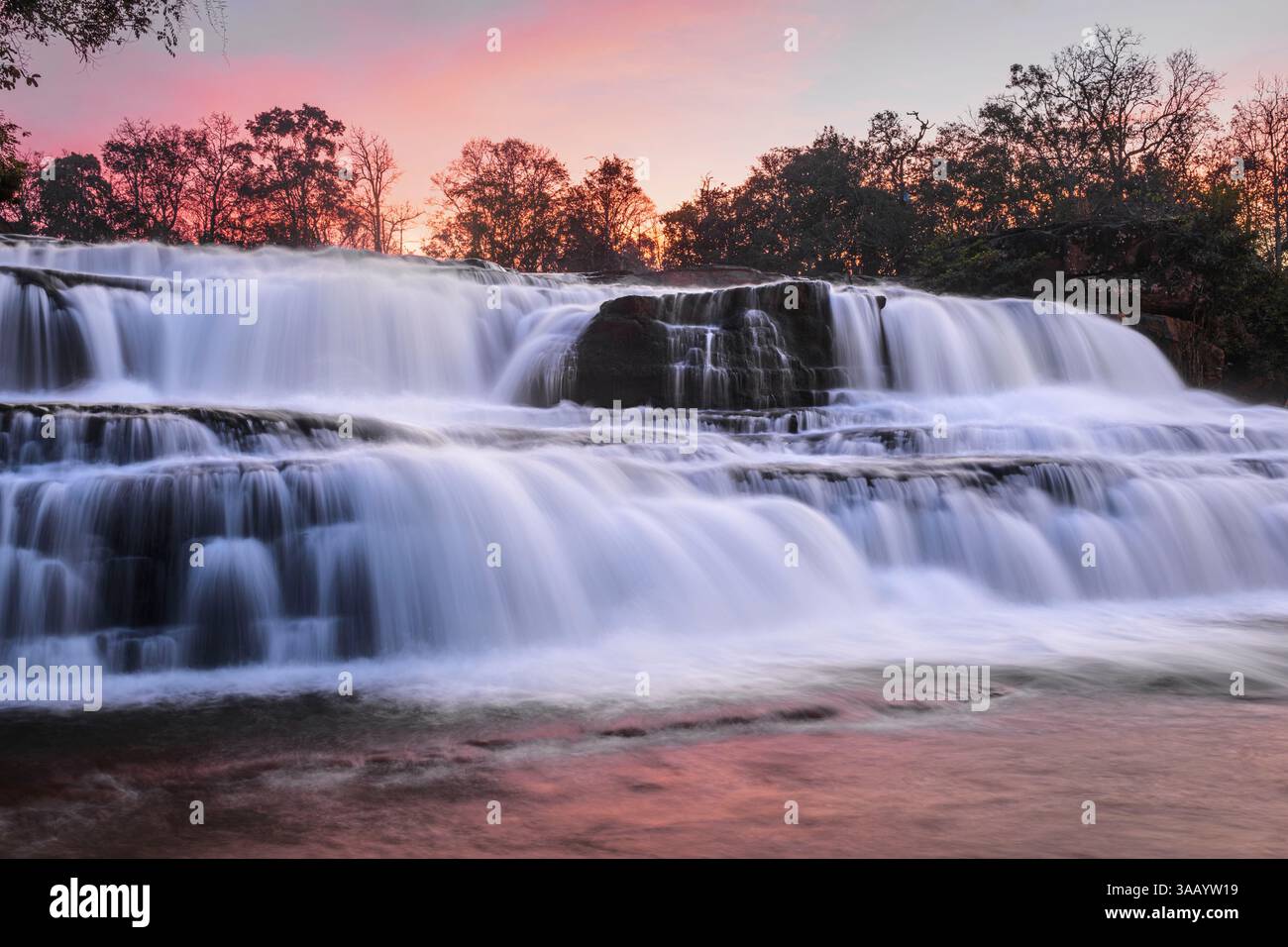 Laos, Salavan province, Bolaven Plateau, Tad Hang waterfall Stock Photo ...