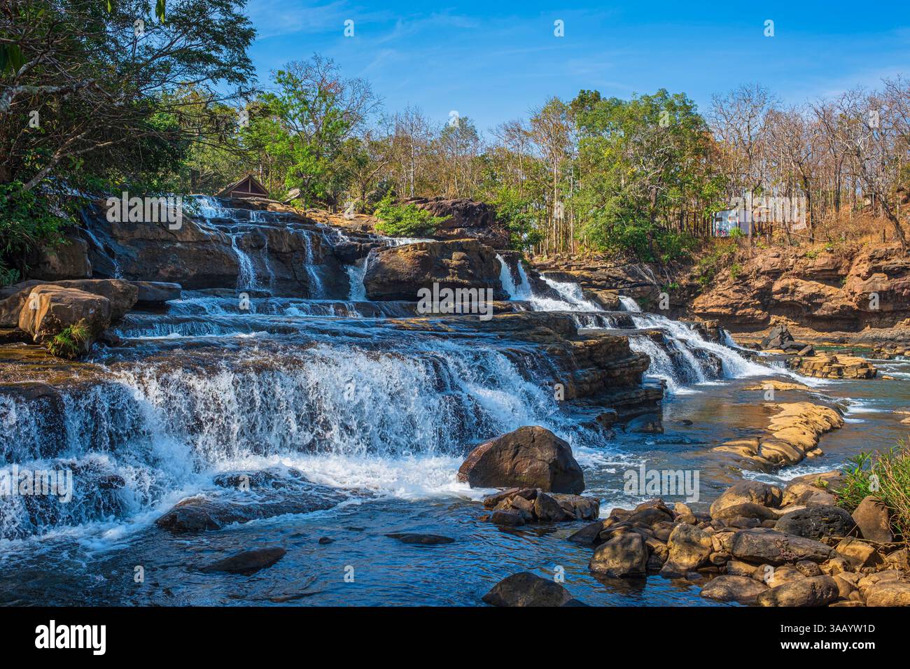 Laos, Salavan province, Bolaven Plateau, Tad Hang waterfall Stock Photo ...