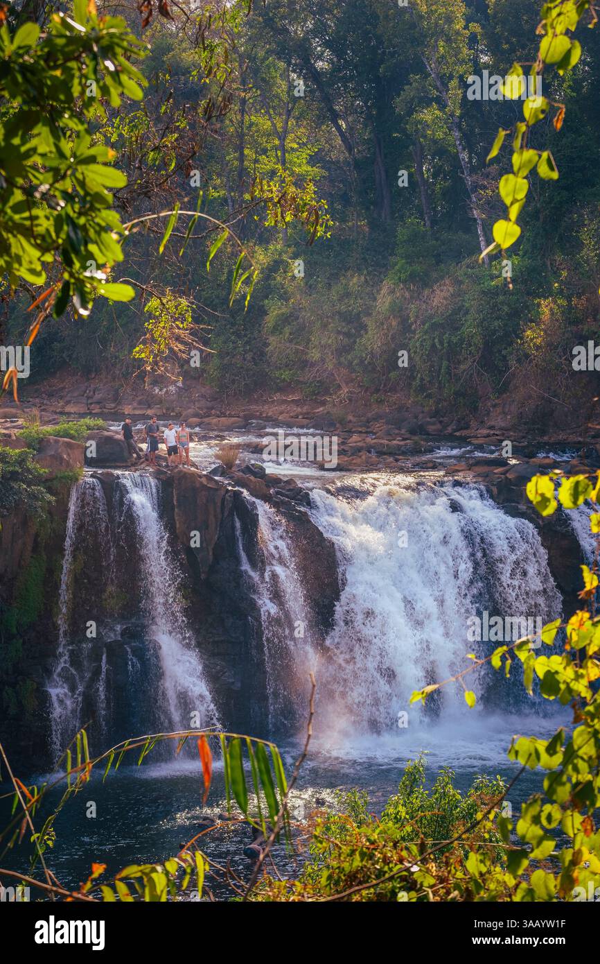 Laos, Salavan province, Bolaven Plateau, Tad Lo waterfall Stock Photo ...