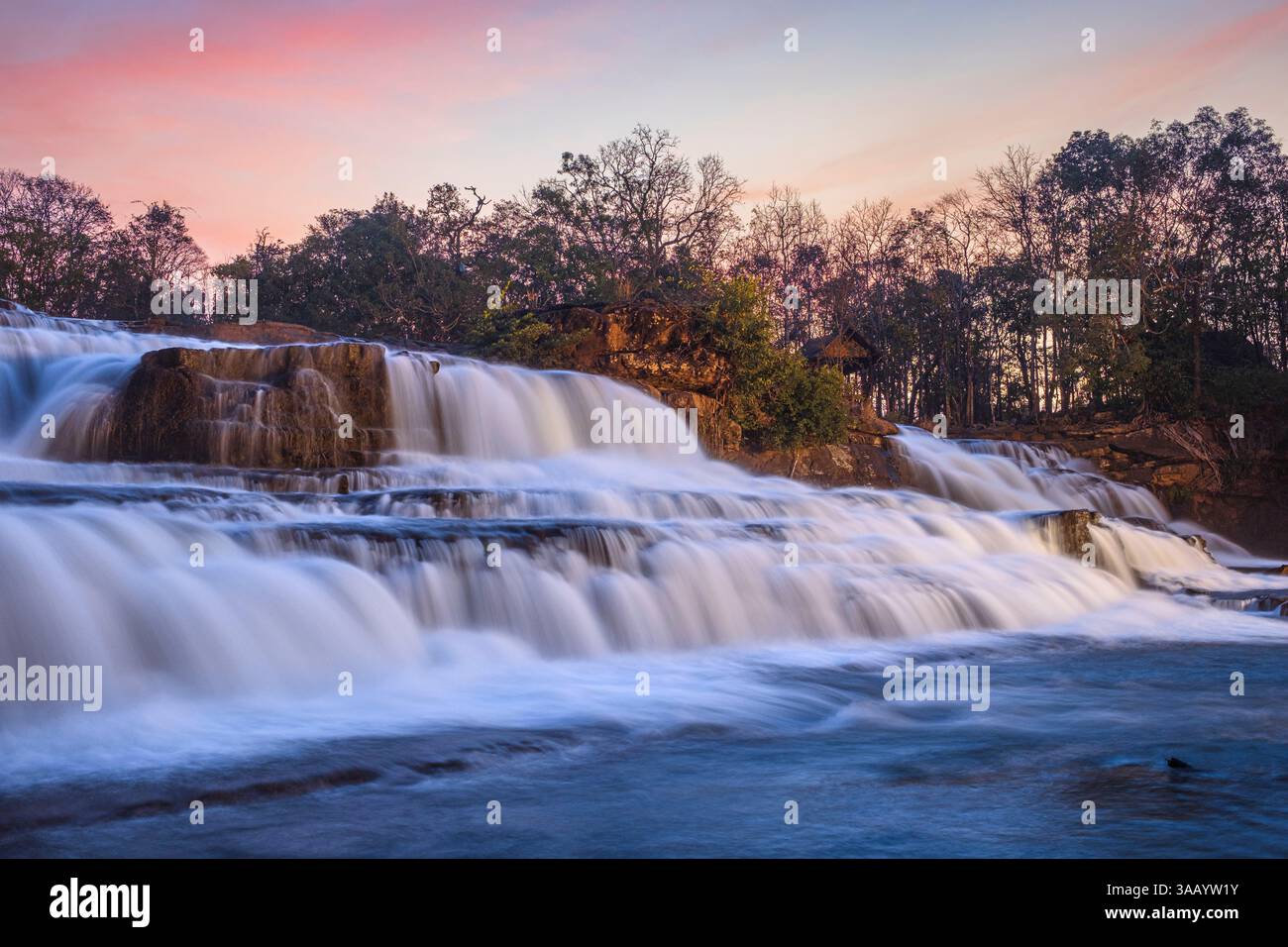 Laos, Salavan province, Bolaven Plateau, Tad Hang waterfall Stock Photo ...