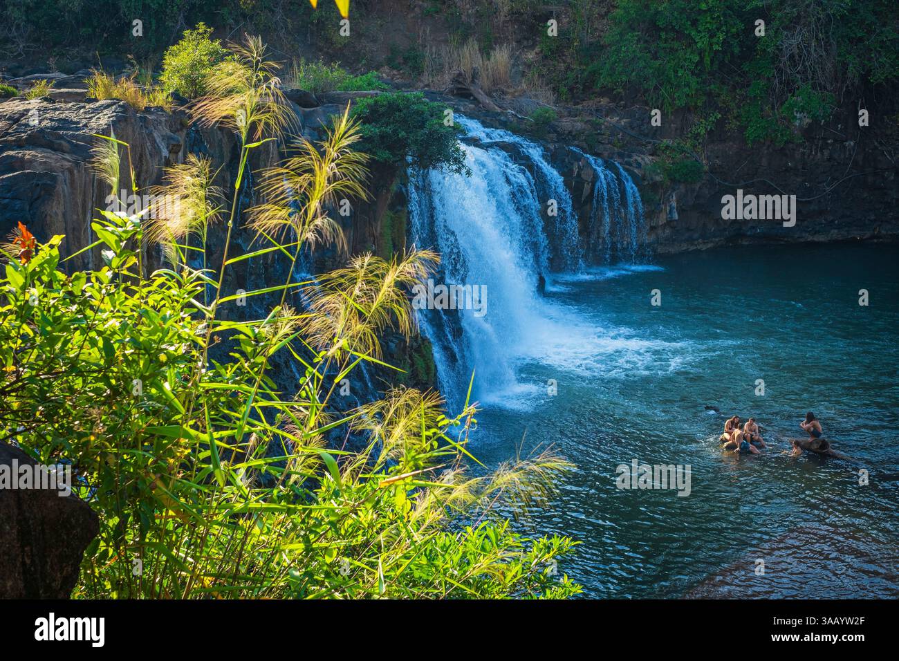 Laos, Salavan province, Bolaven Plateau, Tad Lo waterfall Stock Photo ...