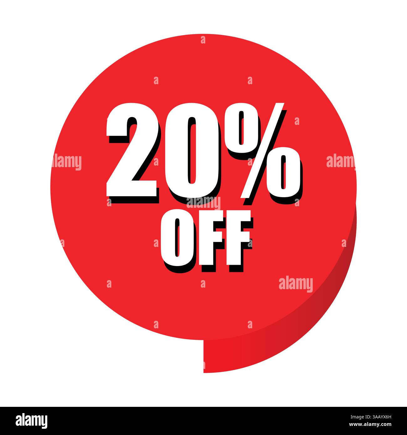 20% Off Discount Tag Special Offer On White Background Stock Vector ...