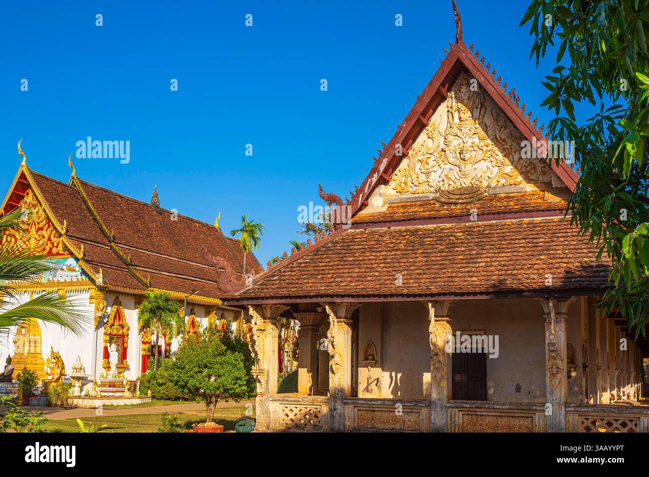 Laos, Champasak province, Pakse, Wat Luang Buddhic temple Stock Photo ...