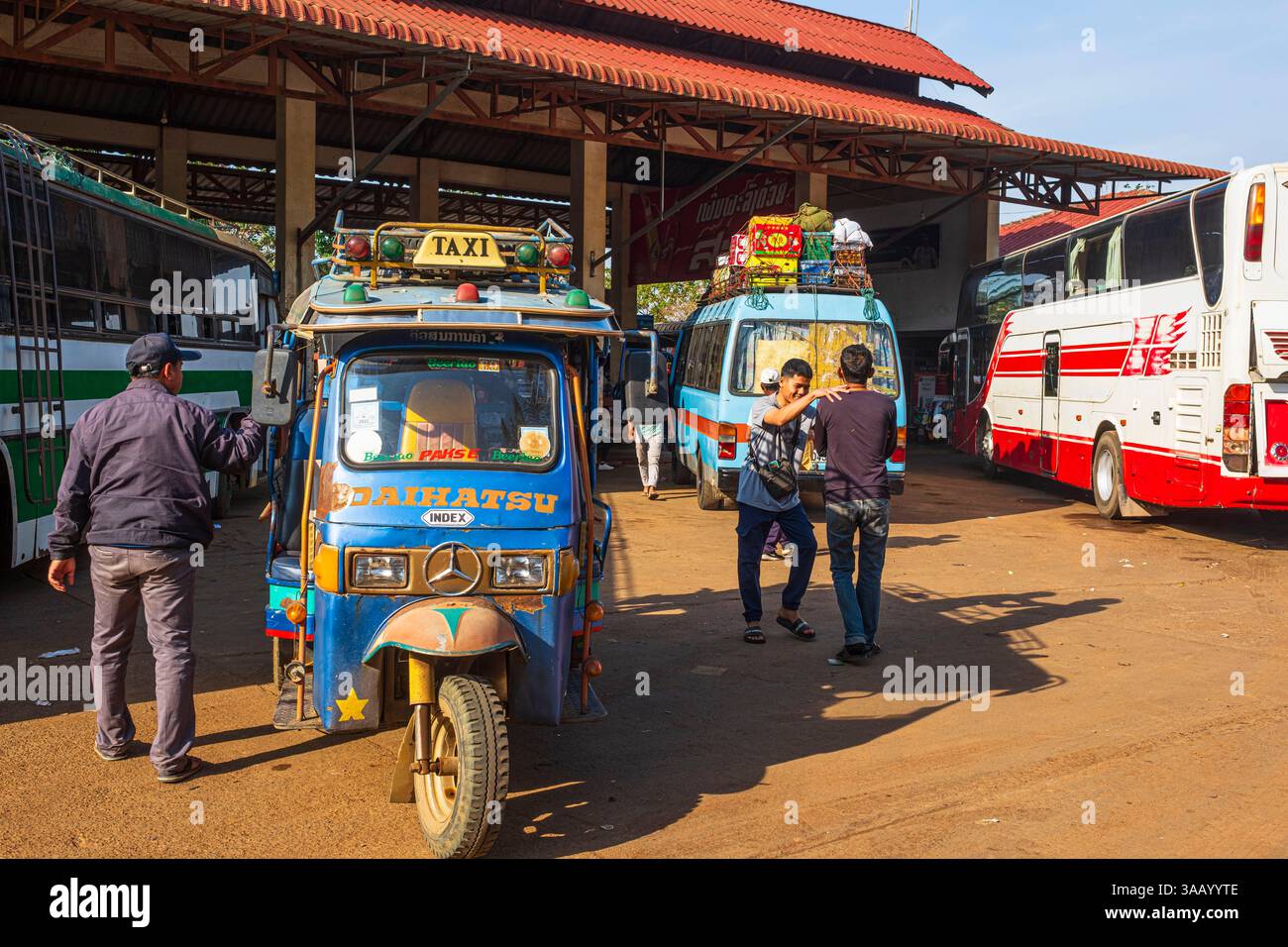 Laos, Champasak province, Pakse, 8Km Bus Terminal Stock Photo - Alamy