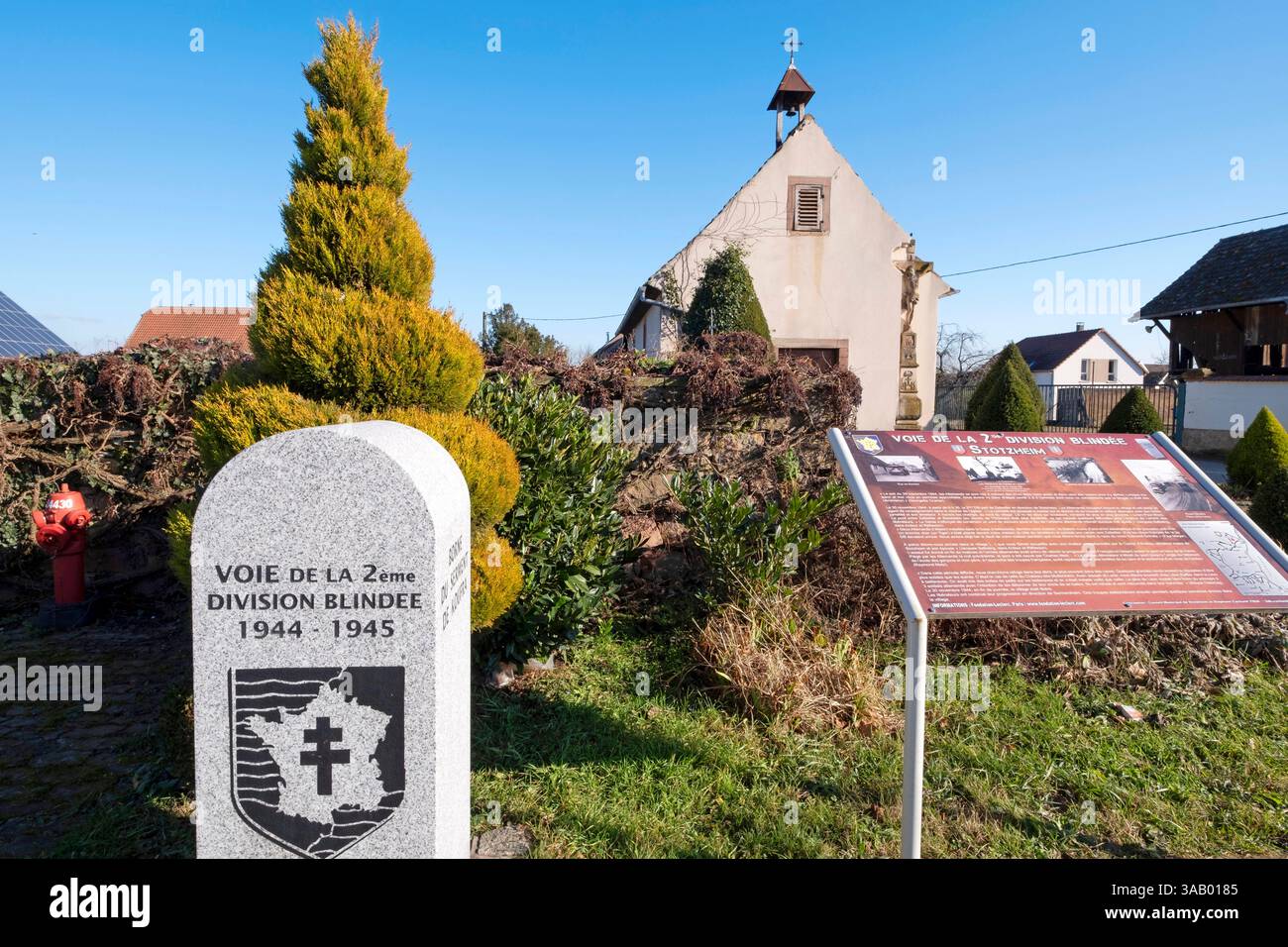 France, Bas Rhin, Stotzheim, Roman road, in front of the cemetery ...