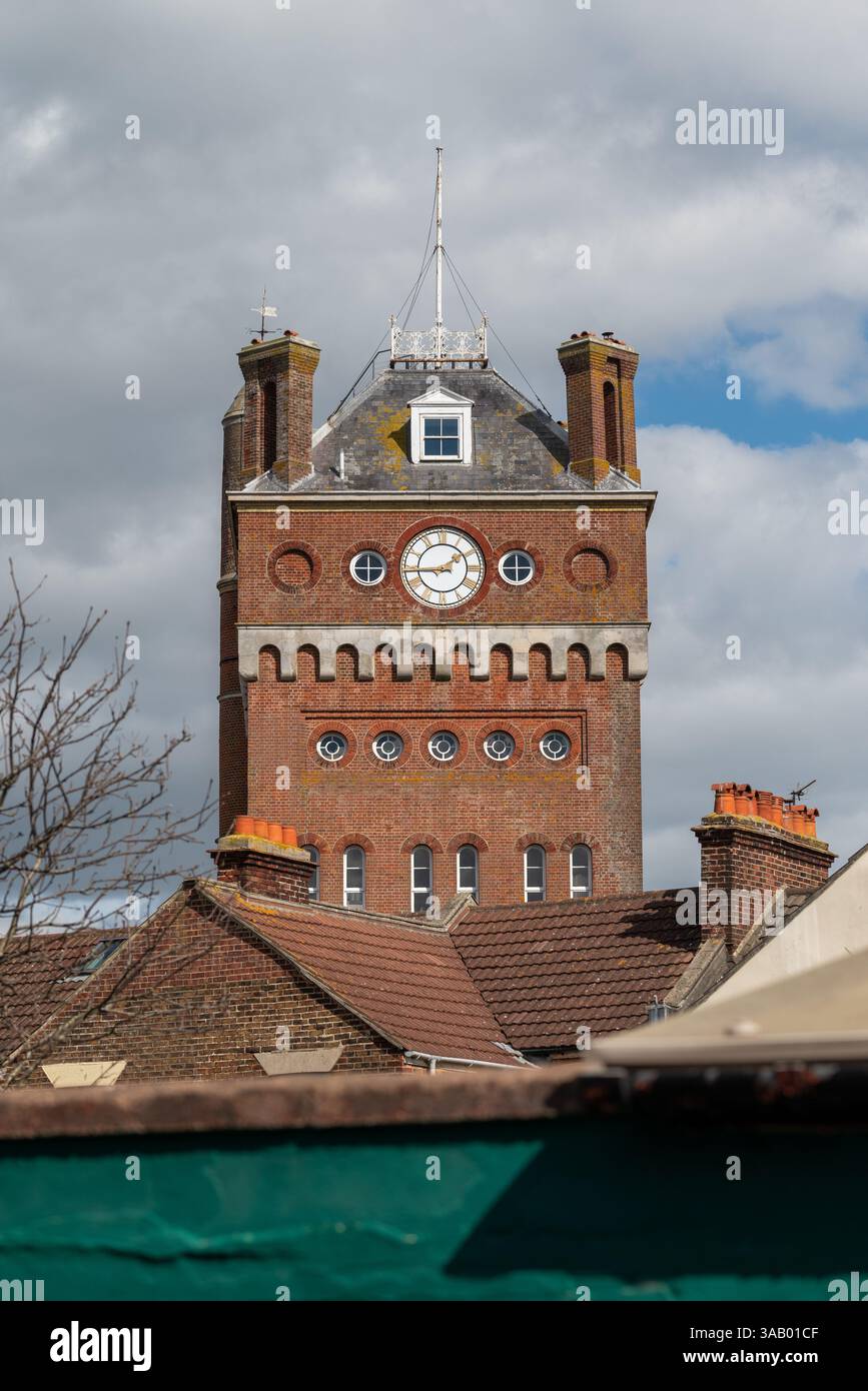 Clock tower at the entrance to the former Royal Marine barracks in ...