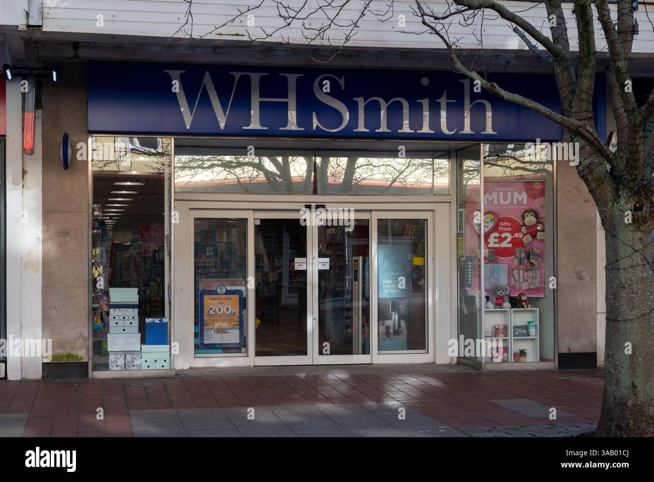 Shop front and entrance to the WH Smith store on Palmerston road in ...