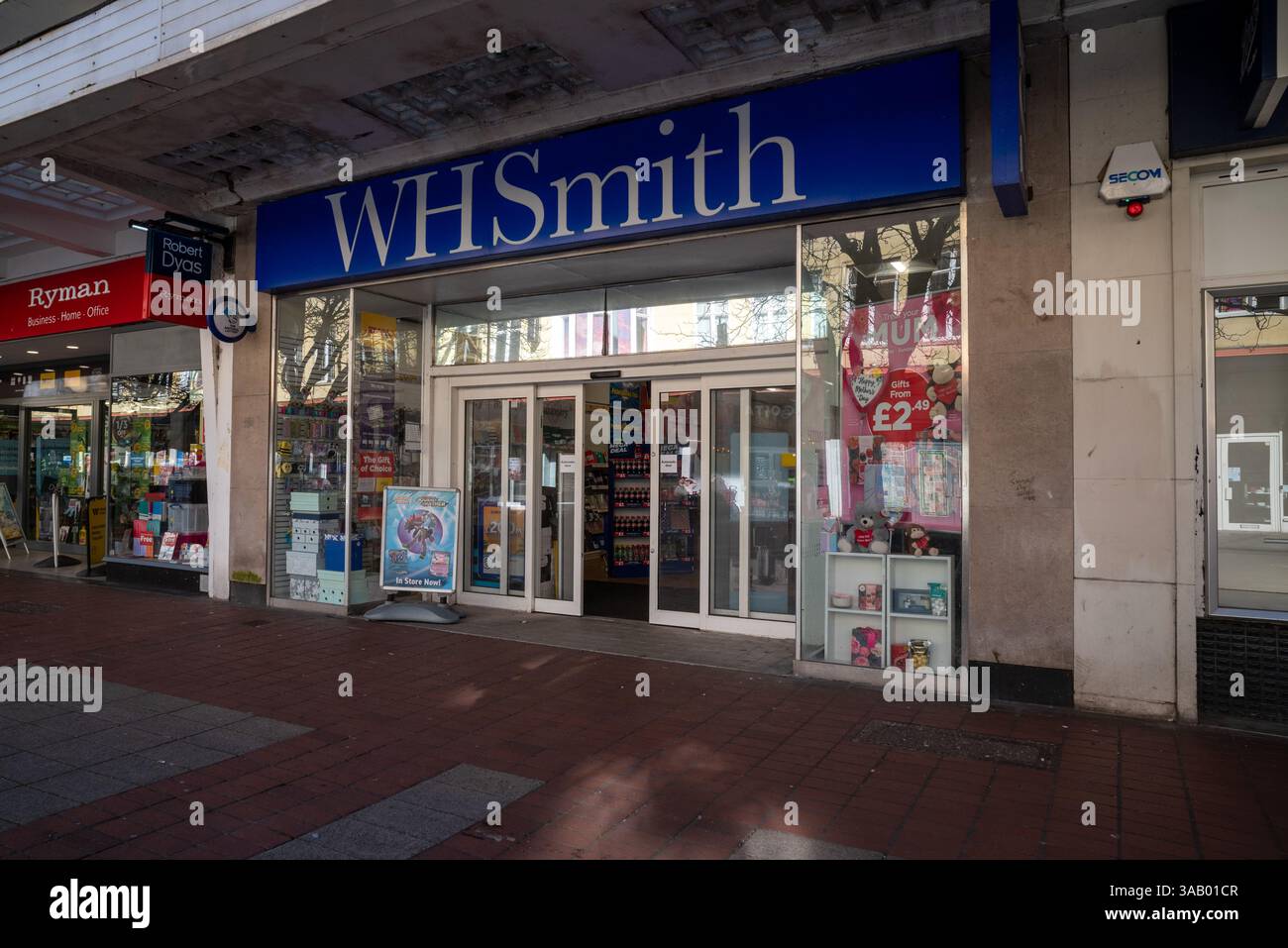 Shop front and entrance to the WH Smith store on Palmerston road in ...