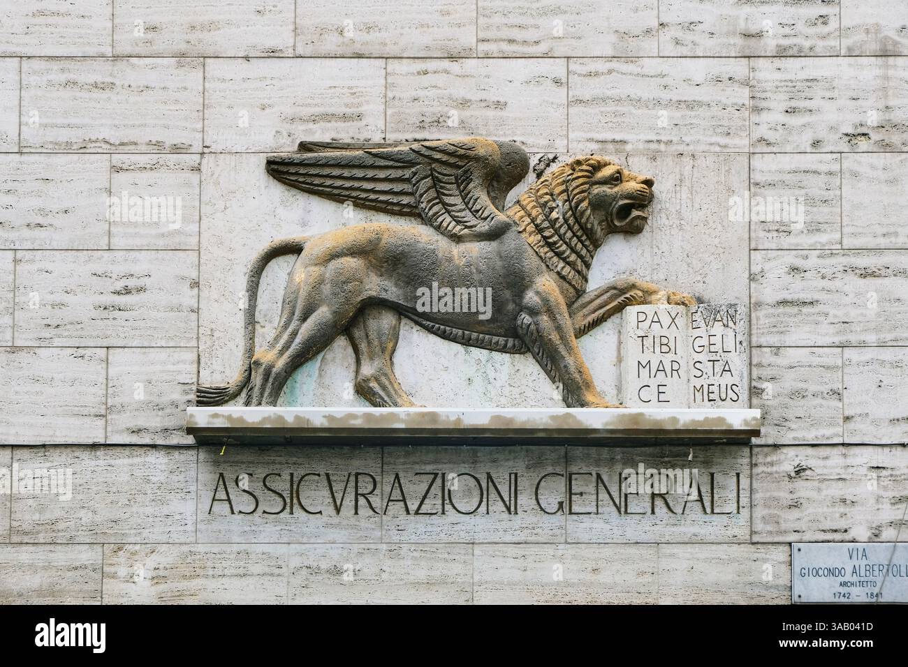 Italy, Lombardy, Lake Como, Como, the winged lion of St. Mark, symbol ...