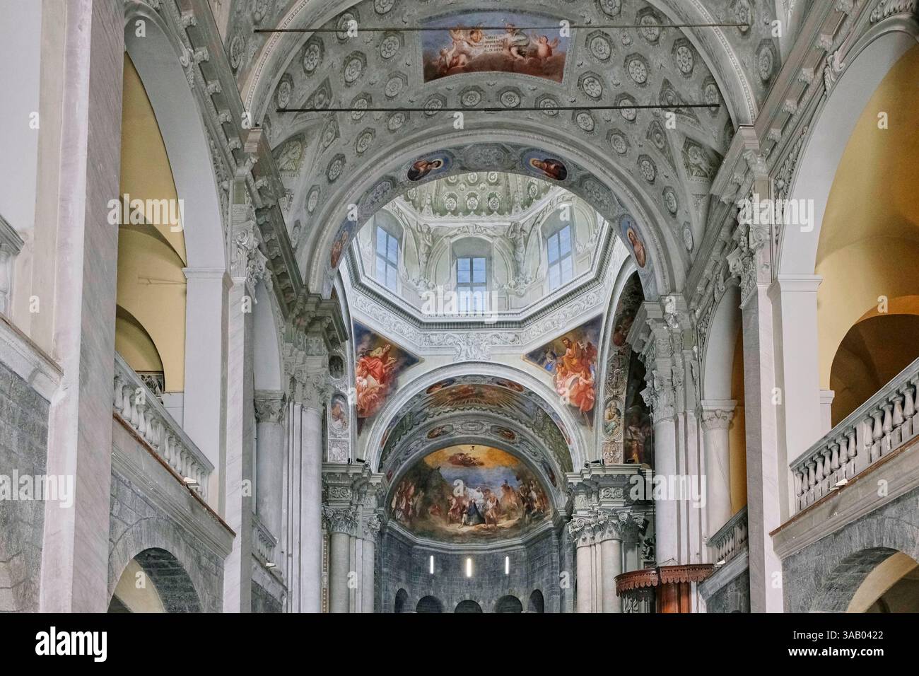 Italy, Lombardy, Lake Como, Como, interior of the San Fedele basilica ...