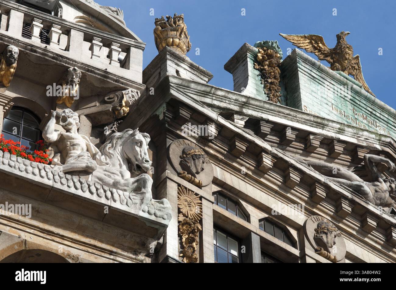 September 11, 2010 - Belgium - Eagle sculpture on a guild house, Grote ...