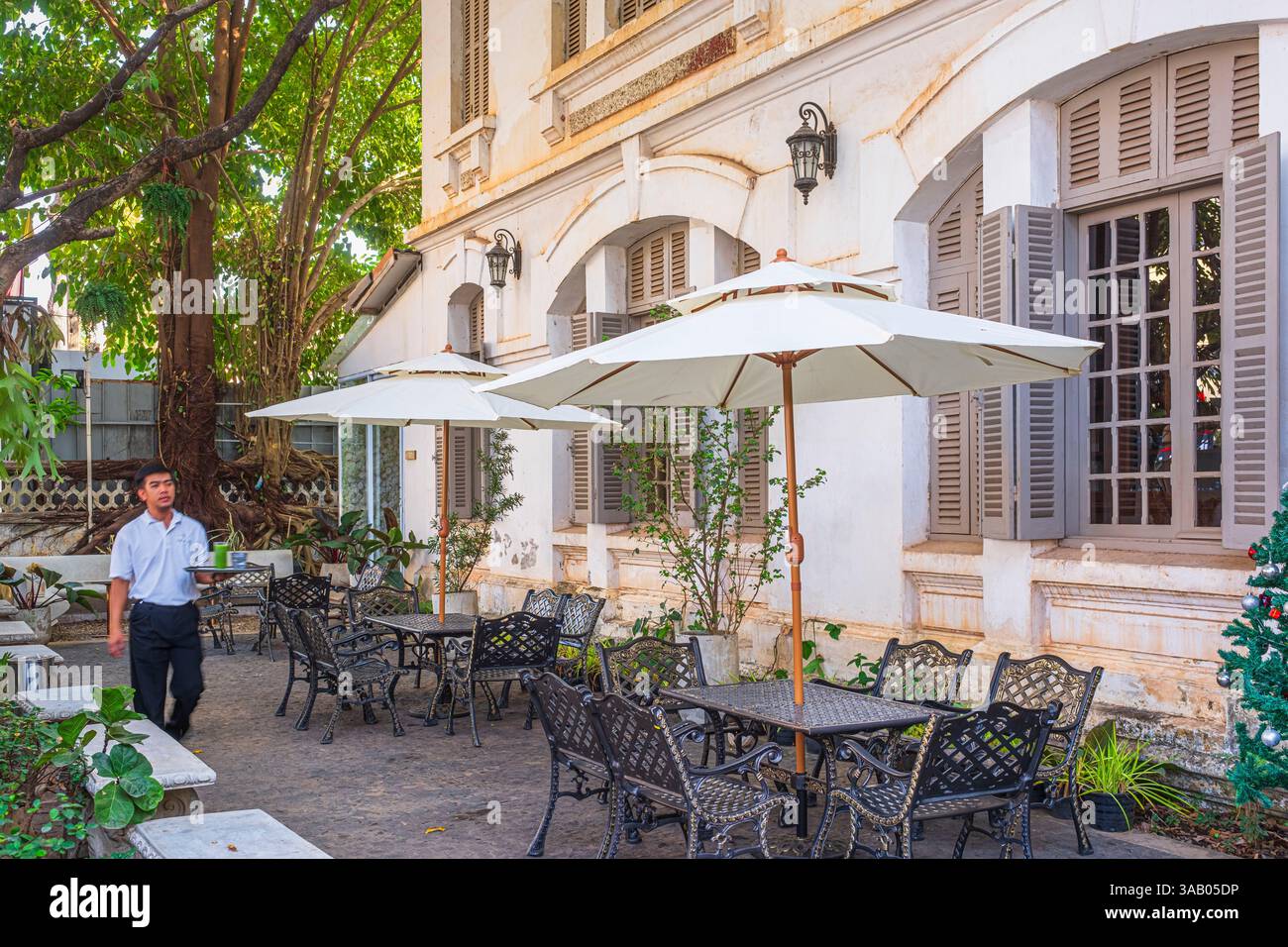 Laos, Vientiane, former National Library, a colonial-era building (1956 ...