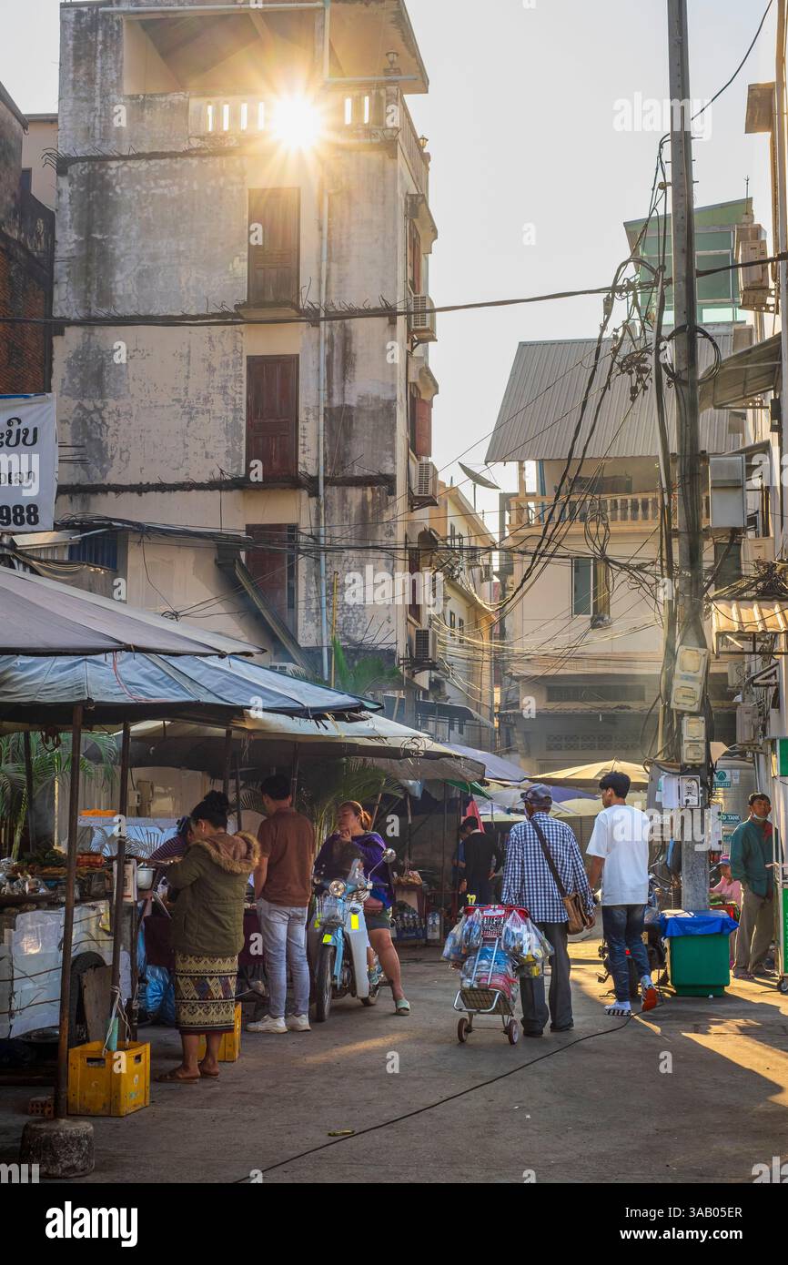 Laos, Vientiane, street scene Stock Photo - Alamy