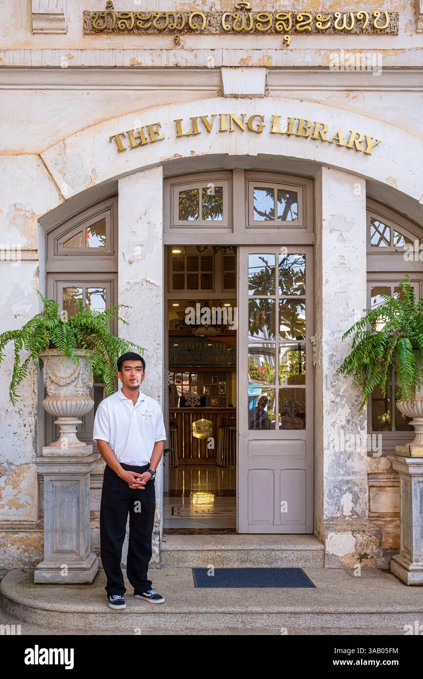 Laos, Vientiane, former National Library, a colonial-era building (1956 ...