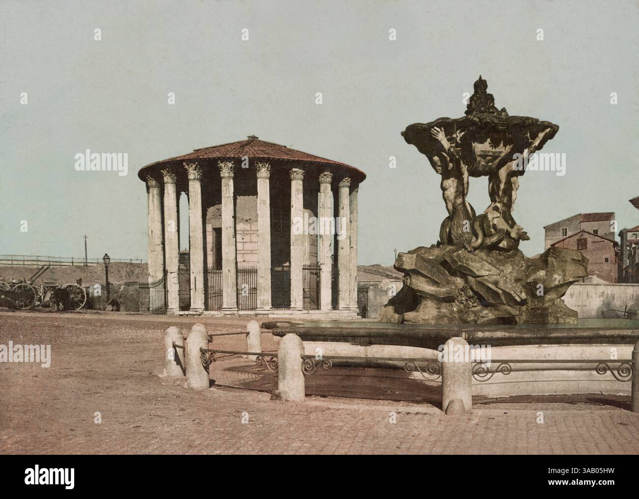 The Temple of Hercules Victor and Fountain of the Tritons in Rome ...