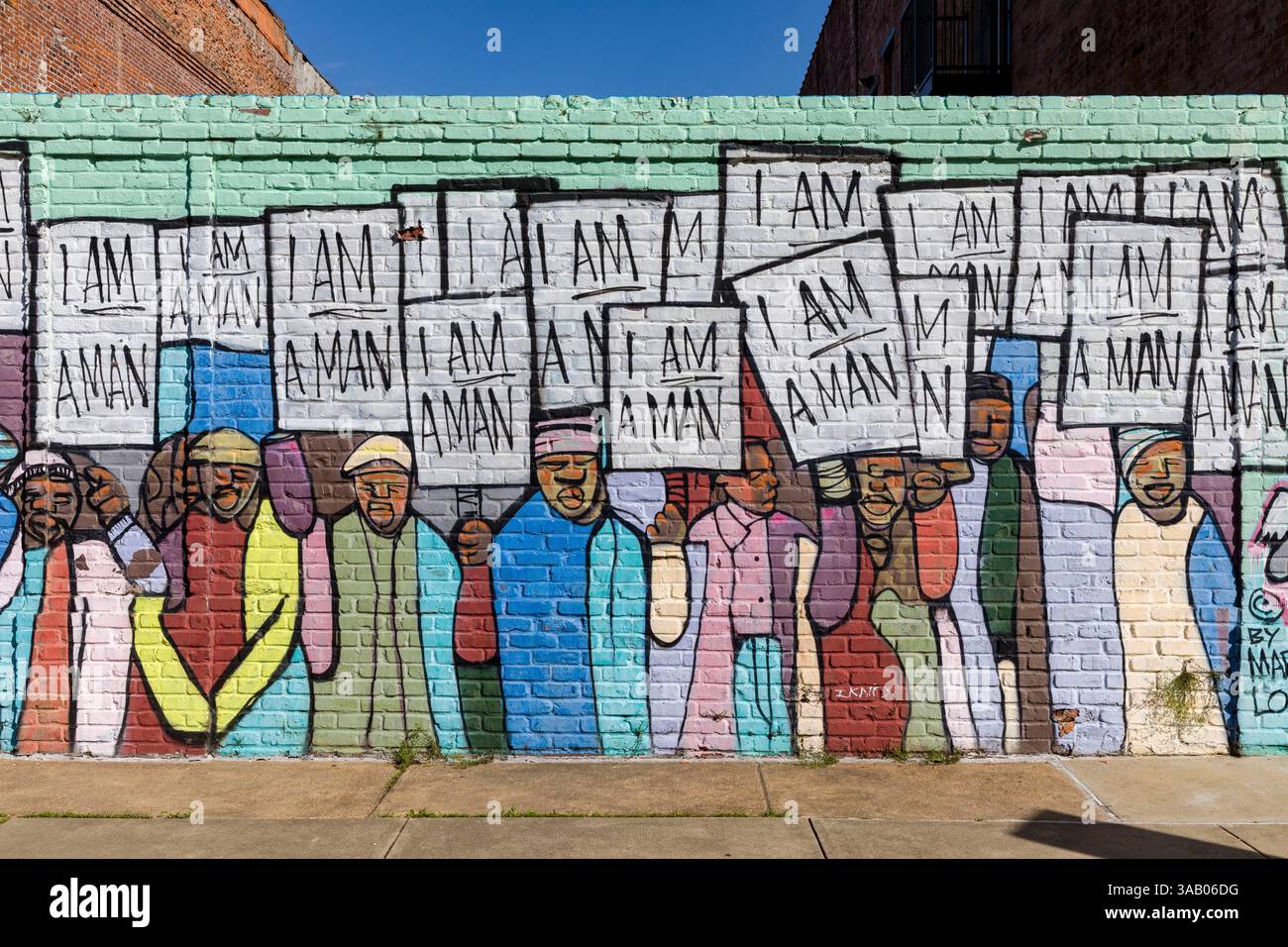 United States, Tennessee, Deep South, Memphis, mural representing the ...