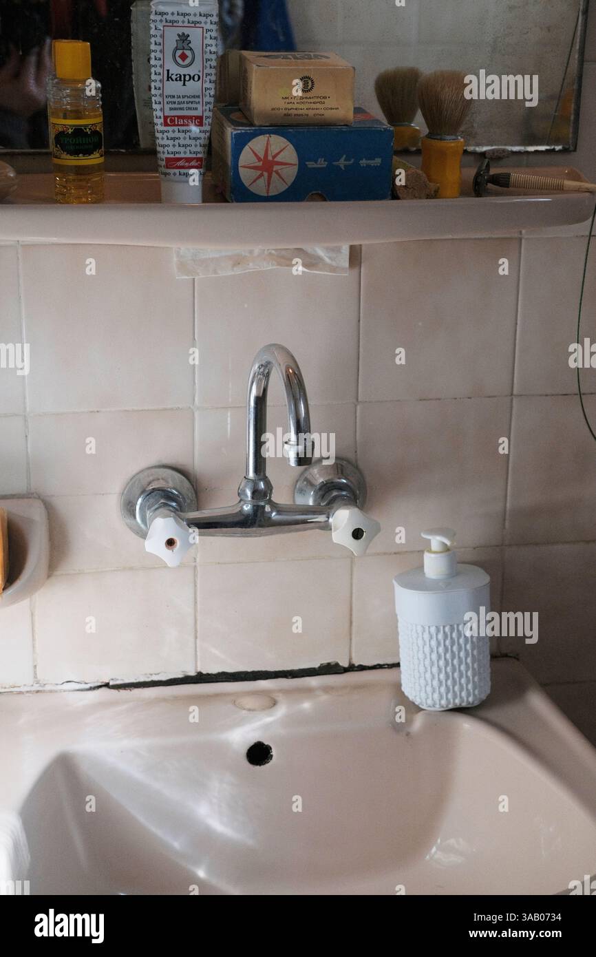 Bulgaria, Sofia; 9 March 2025, russian objects in the bathroom at the Red Flat - EDITORIAL Stock ...