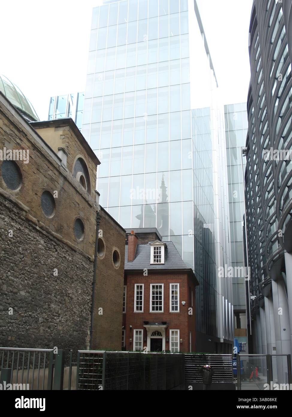 Contrast of old and modern architecture in London, captured in 2010. A ...
