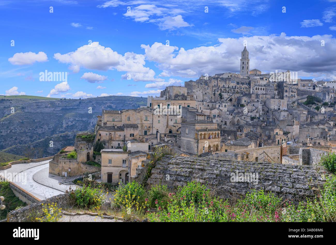 Sassi of Matera townscape in Basilicata, southern Italy: view of Sasso ...