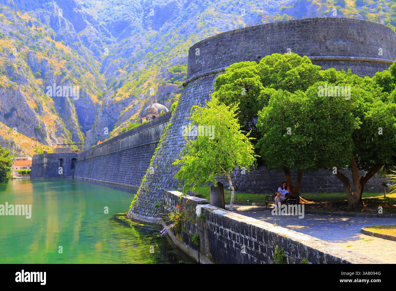 Old medieval fortifications of Kotor, Montenegro - city walls, towers ...